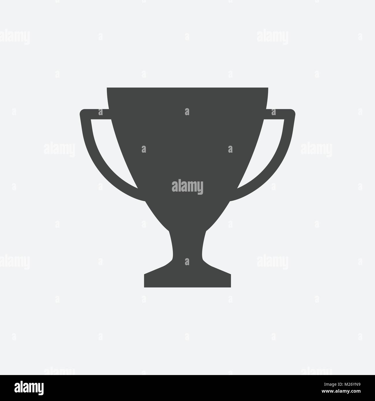 Trophy cup flat vector icon. Simple winner symbol. Black illustration ...