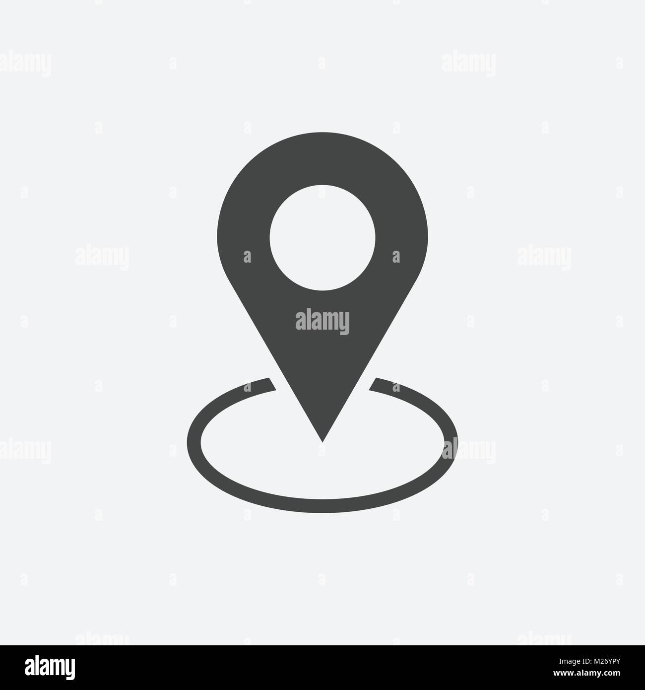 Pin icon vector. Location sign in flat style isolated on white ...