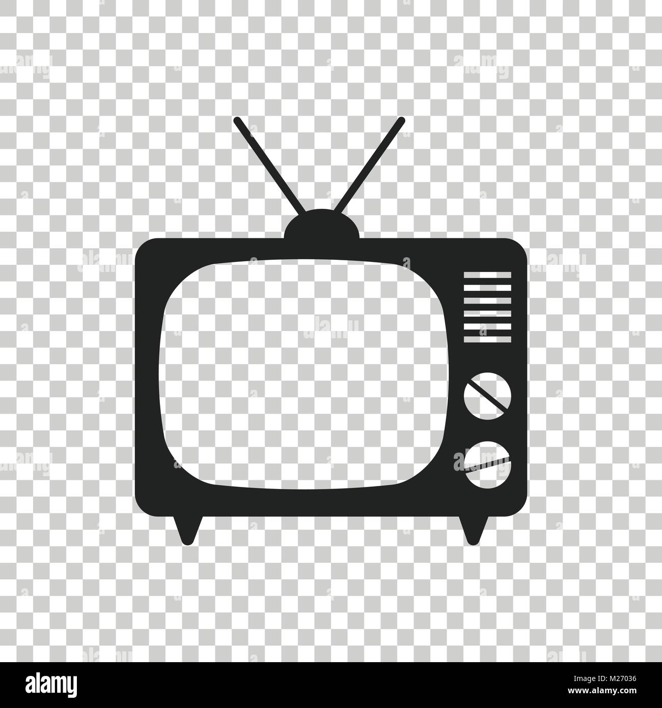 Tv Icon vector illustration in flat style isolated on isolated ...