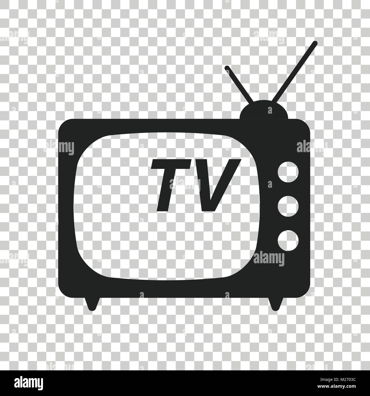 Tv Icon vector illustration in flat style isolated on isolated background. Television symbol for ...