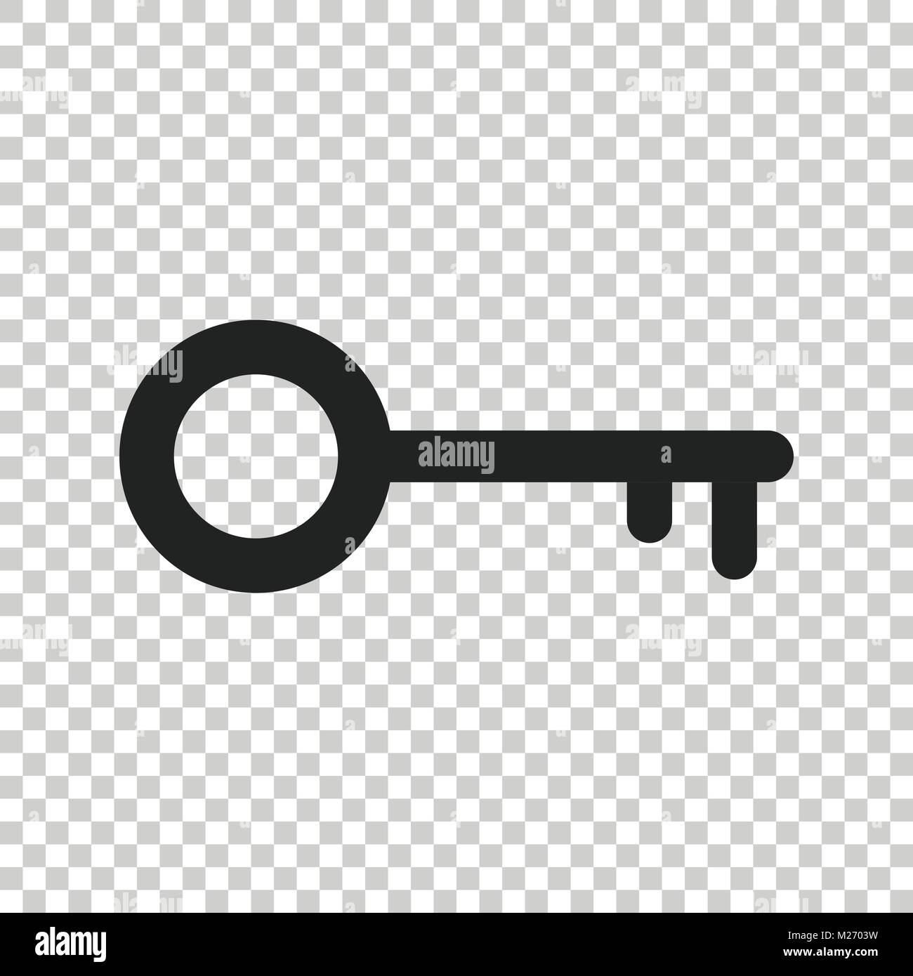 Key Icon vector illustration in flat style isolated. Unlock symbol for ...