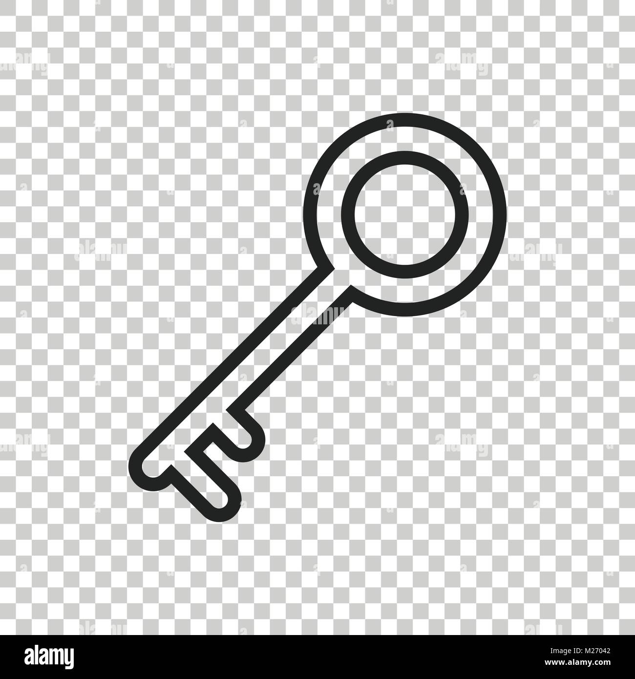 Key Icon vector illustration in flat style isolated. Unlock symbol for ...