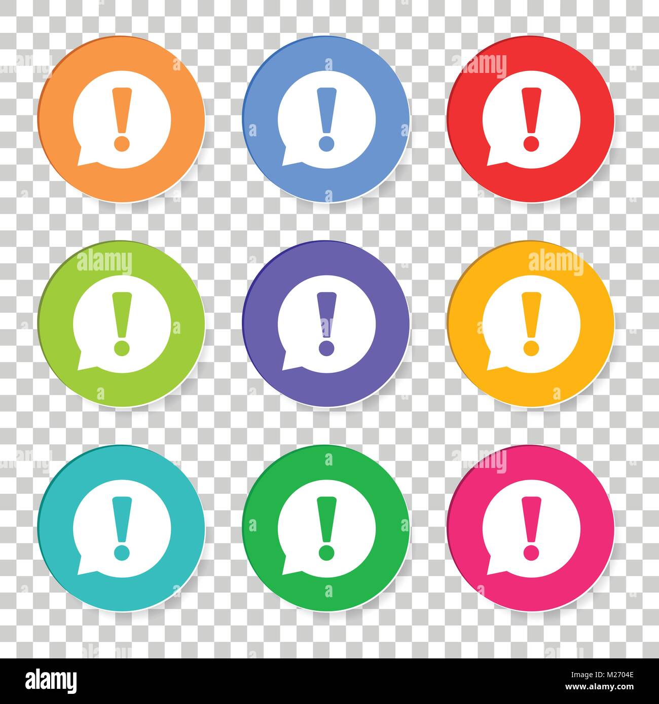 Attention Icon vector illustration in flat style isolated on isolated ...