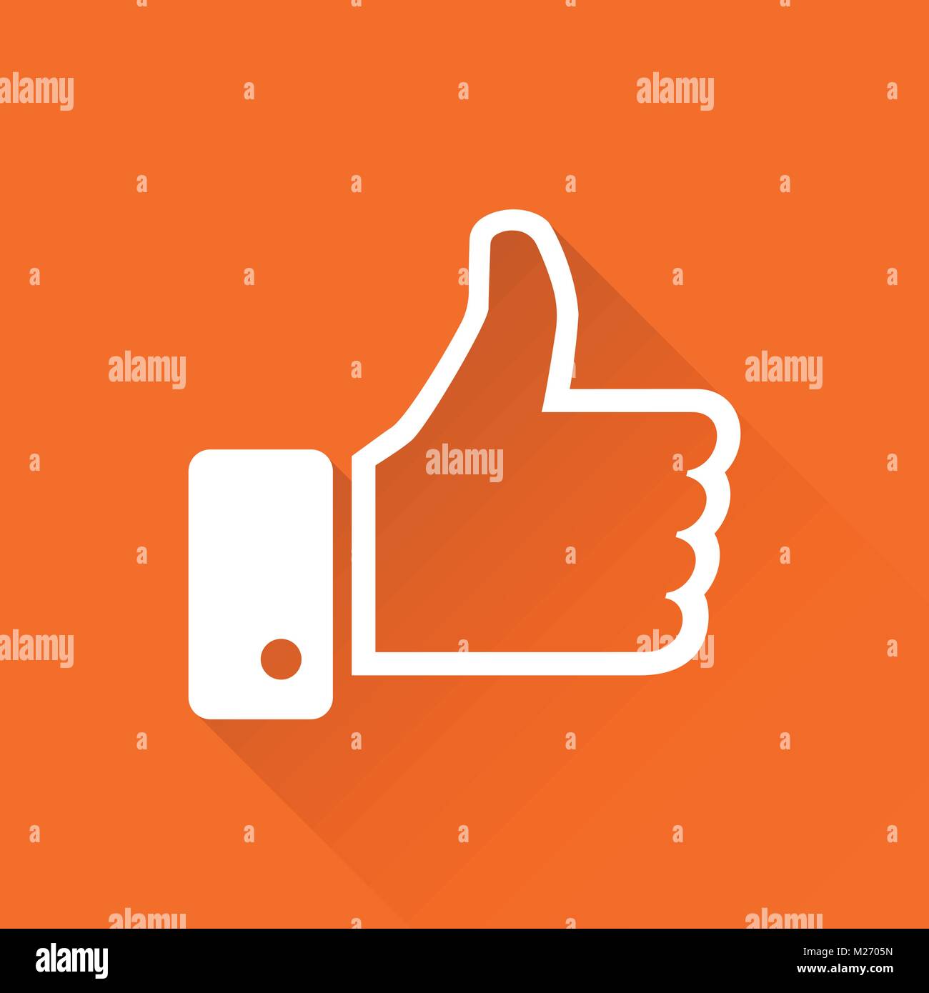 Like icon vector illustration in flat style isolated on orange ...