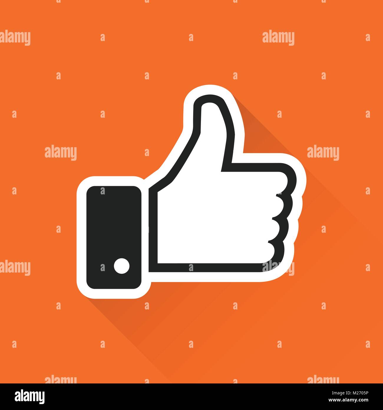 Like icon vector illustration in flat style isolated on orange ...
