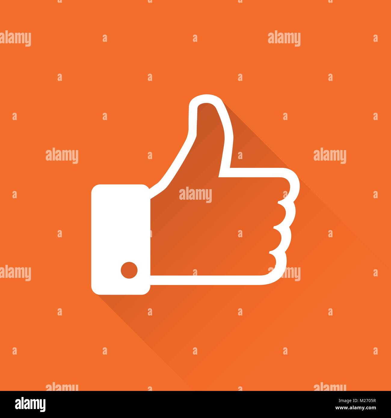 Like icon vector illustration in flat style isolated on orange ...