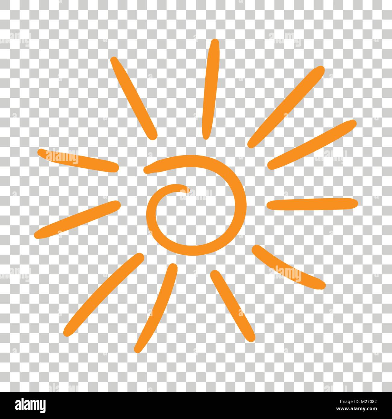Hand drawn sun icon. Vector illustration on isolated background Stock ...