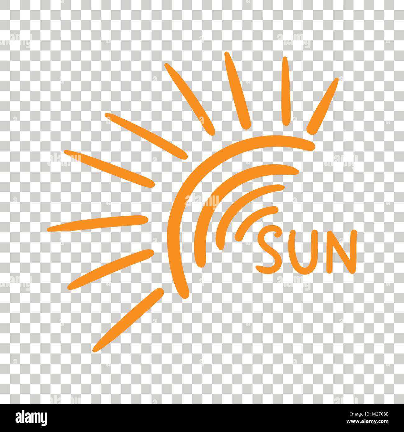 Hand drawn sun icon. Vector illustration on isolated background Stock ...