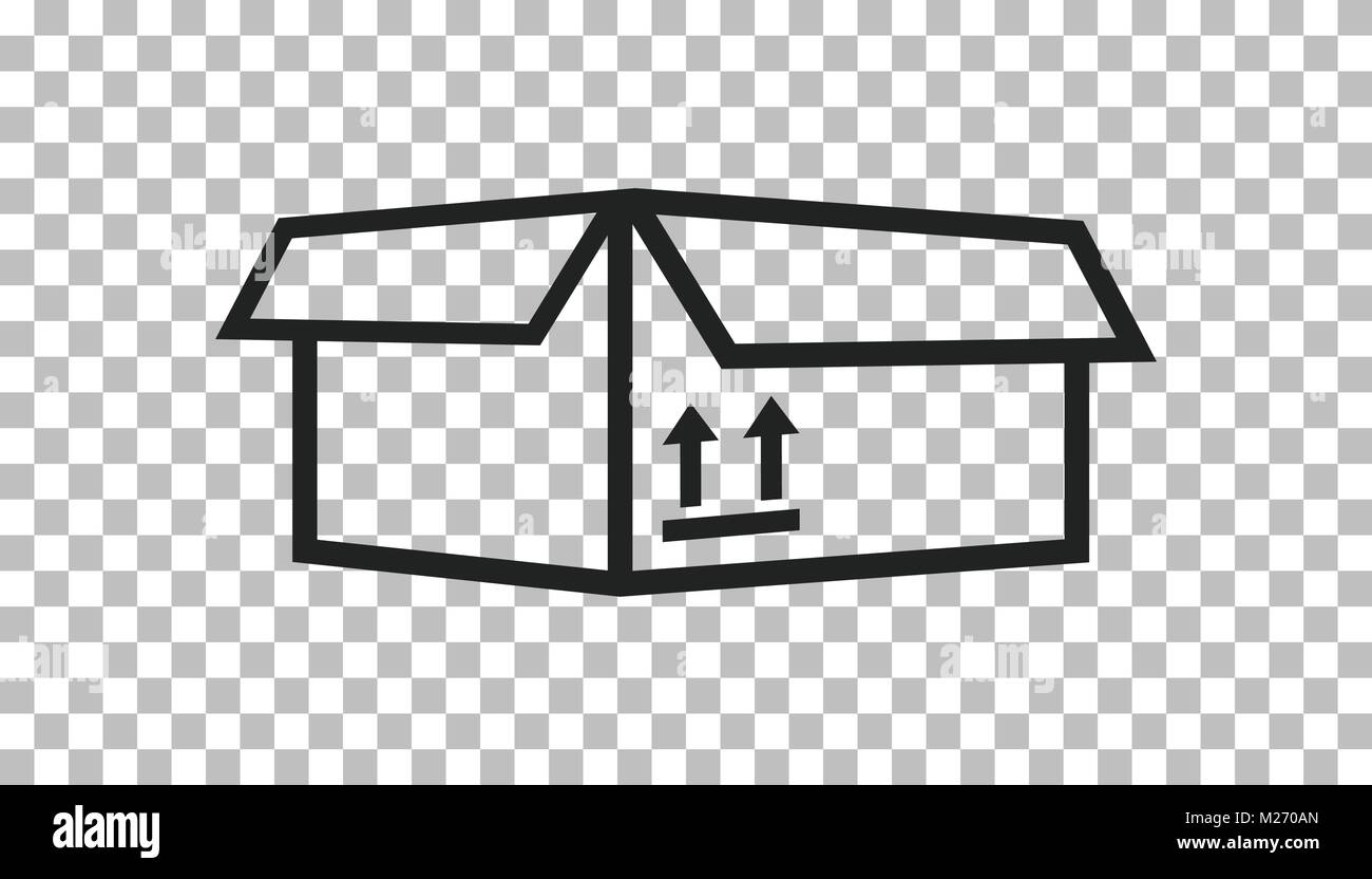 Packaging box icon with arrow symbol. Shipping pack simple vector ...