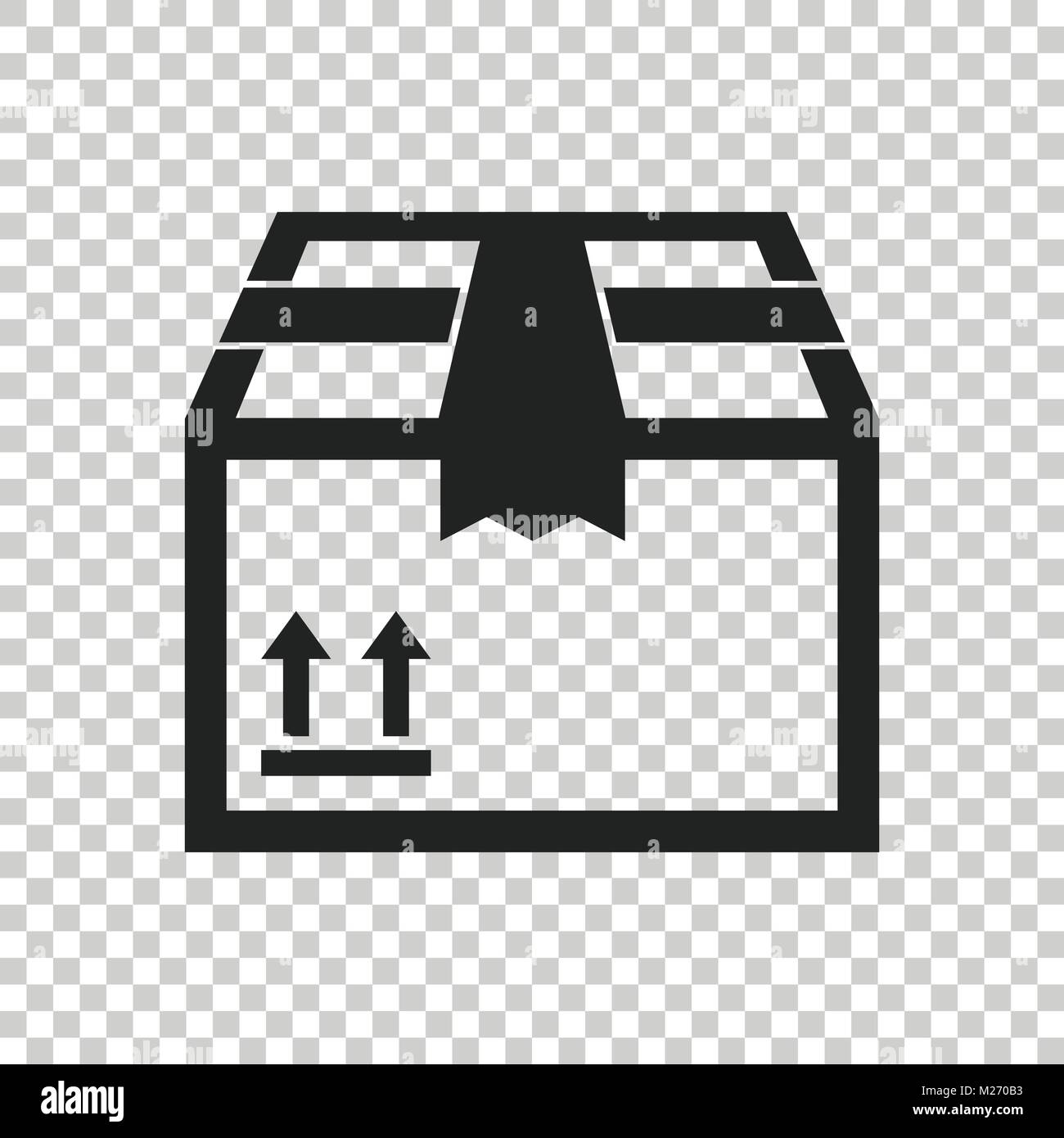 Packaging box icon with arrow symbol. Shipping pack simple vector ...
