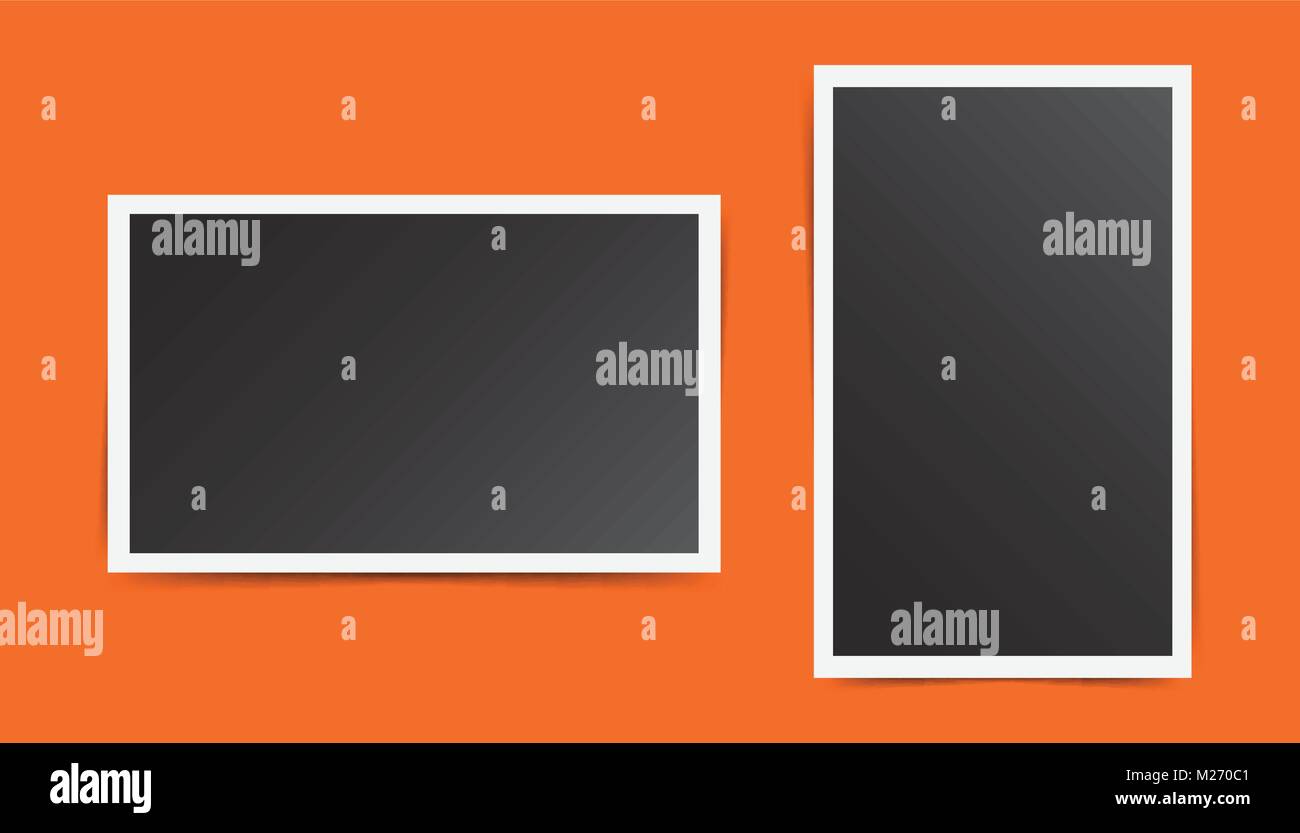 Photo frame on orange background. For your photography and picture ...
