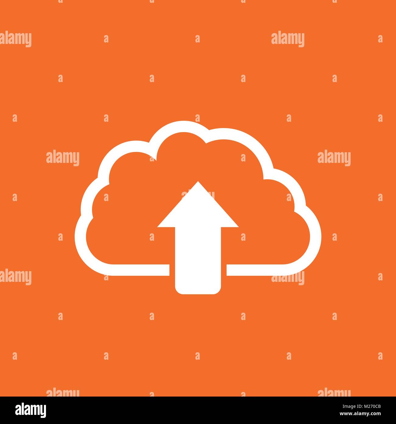 Cloud line icon. Internet download symbol. Flat vector illustration on ...