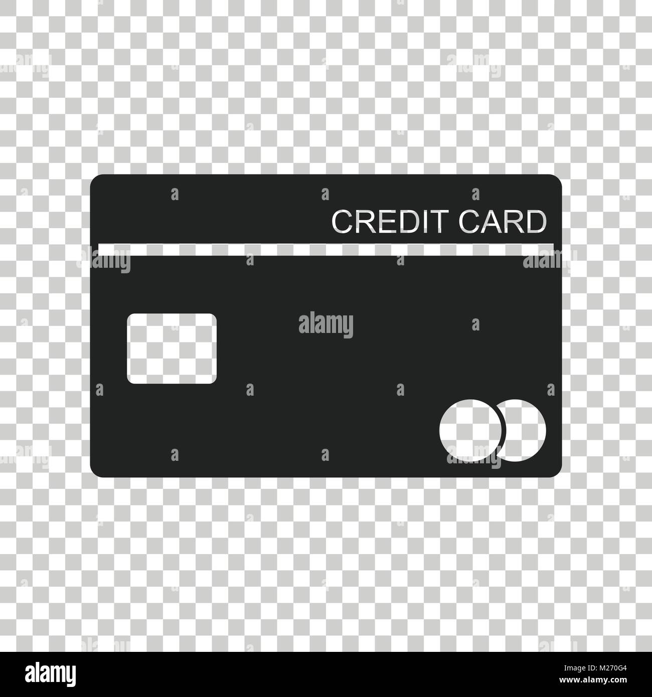 Credit card icon. Banking card vector illustration in flat style on ...