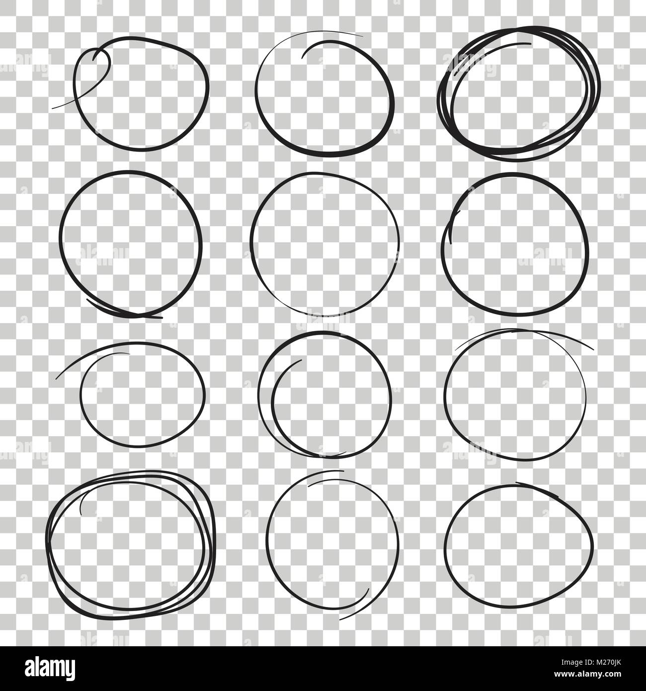 Set of the hand drawn scribble circles. Vector element. Illustration on ...