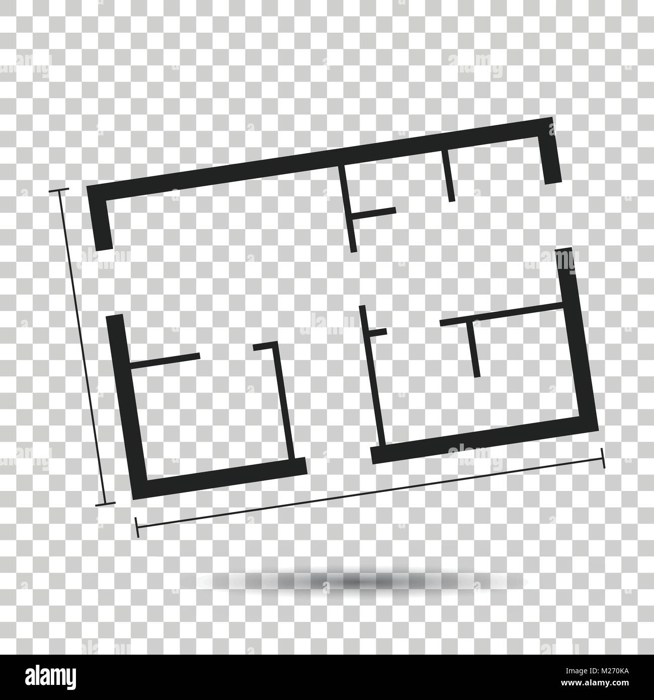 House plan simple flat icon. Vector illustration on isolated background ...
