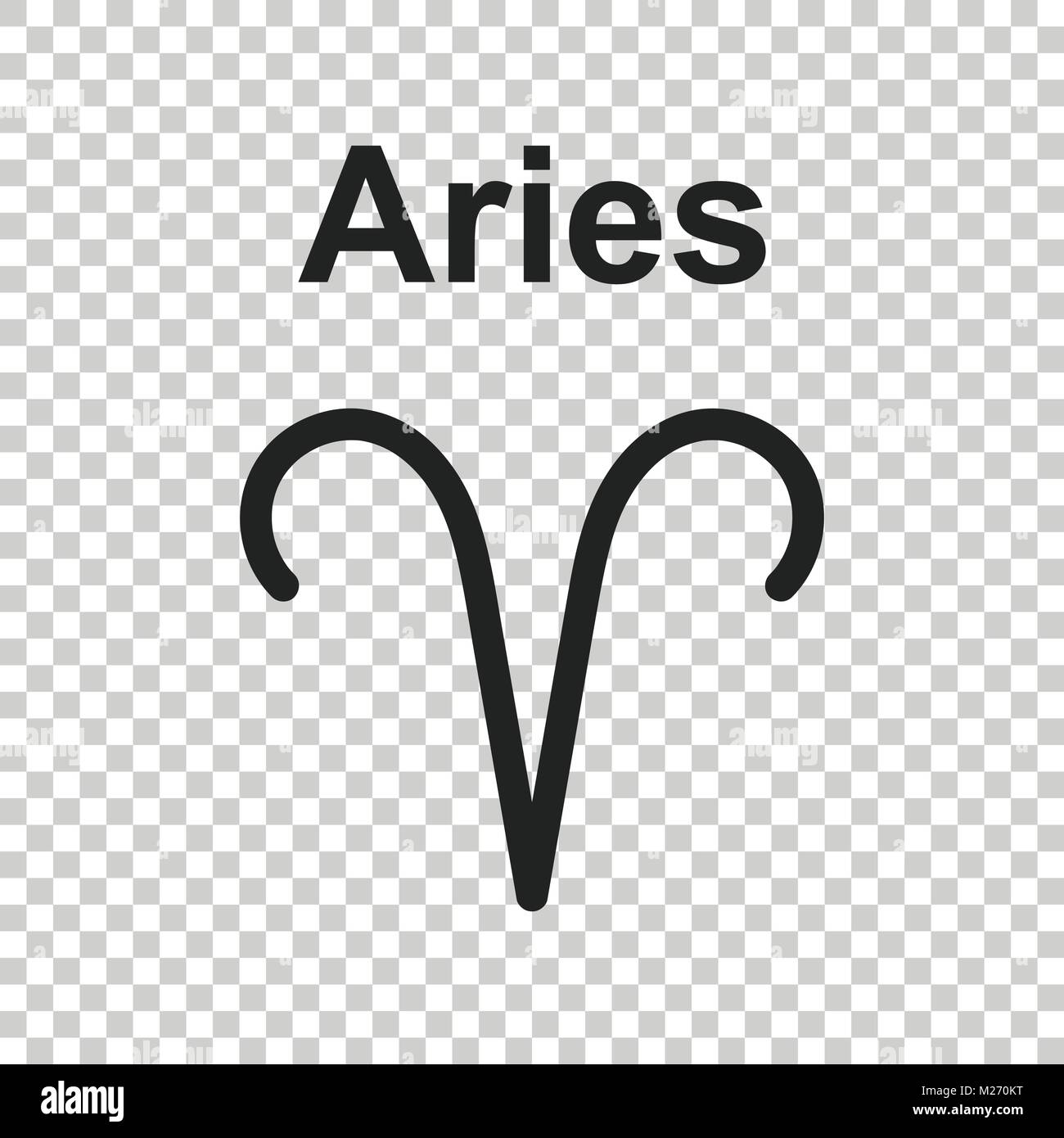 Aries zodiac sign. Flat astrology vector illustration on isolated ...