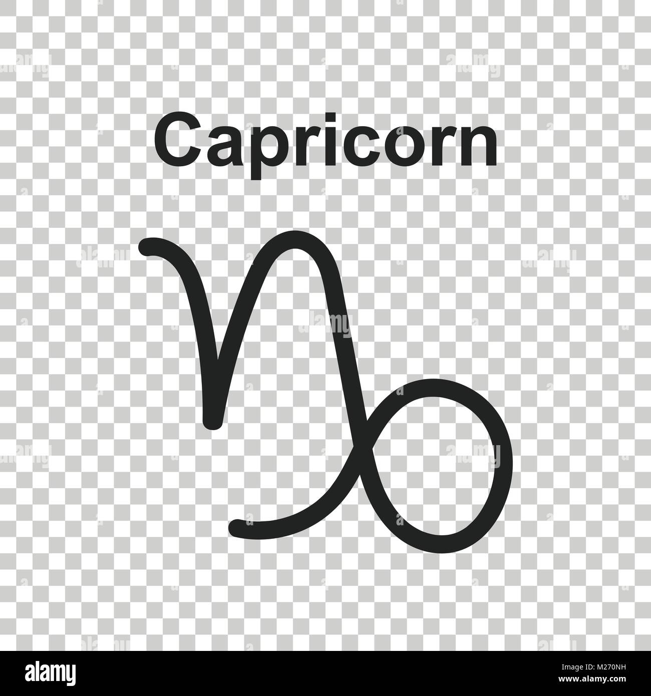 Capricorn zodiac sign. Flat astrology vector illustration on white ...