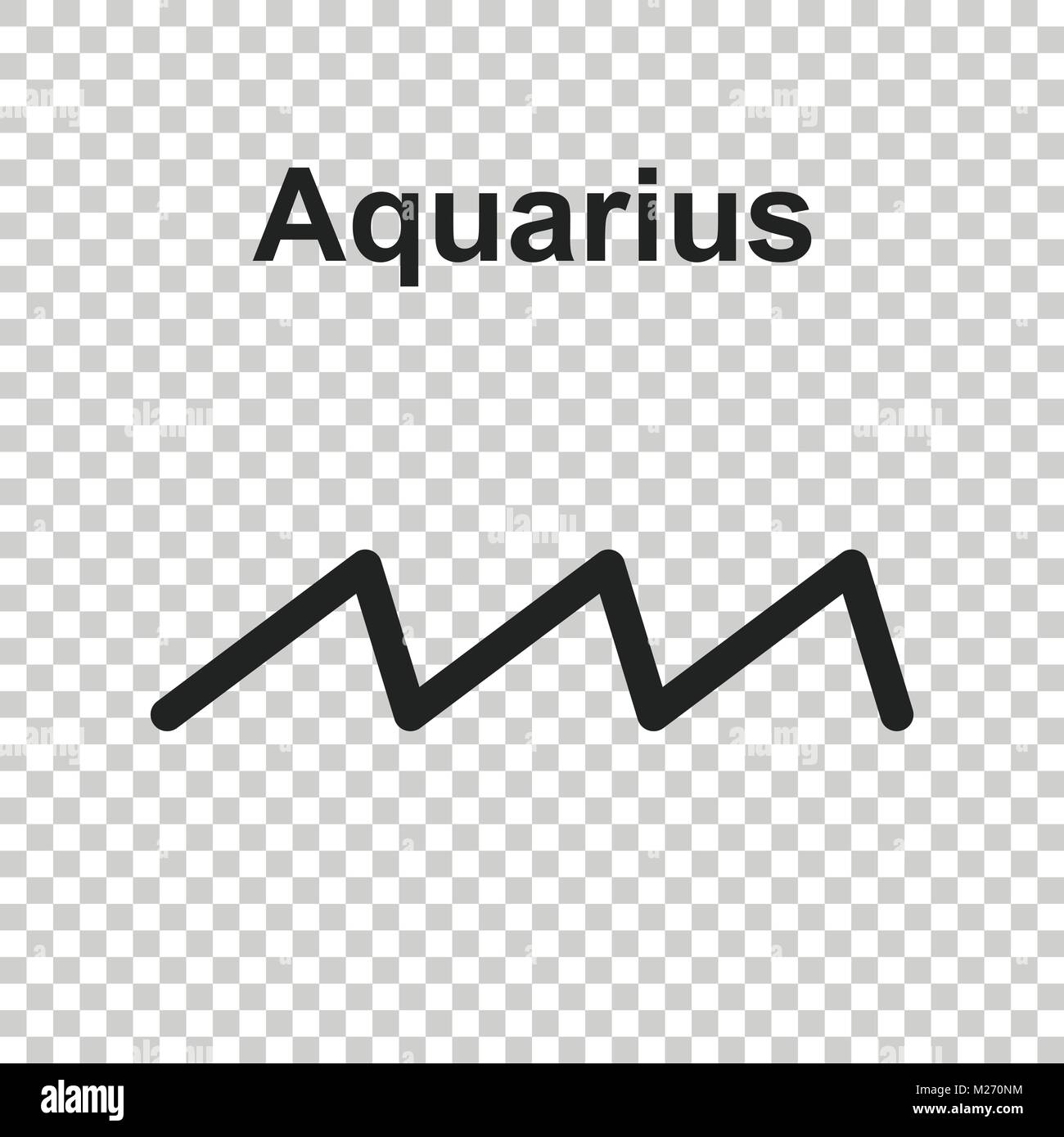 Aquarius zodiac sign. Flat astrology vector illustration on white ...