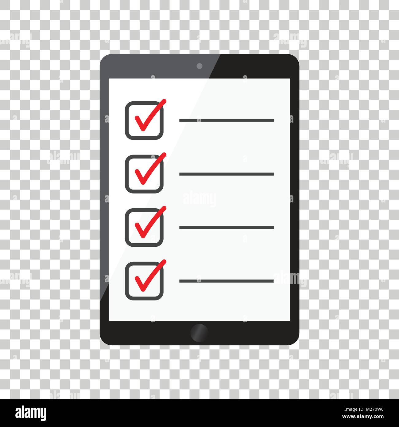 Businessman checklist with tablet. Check list icon flat vector ...
