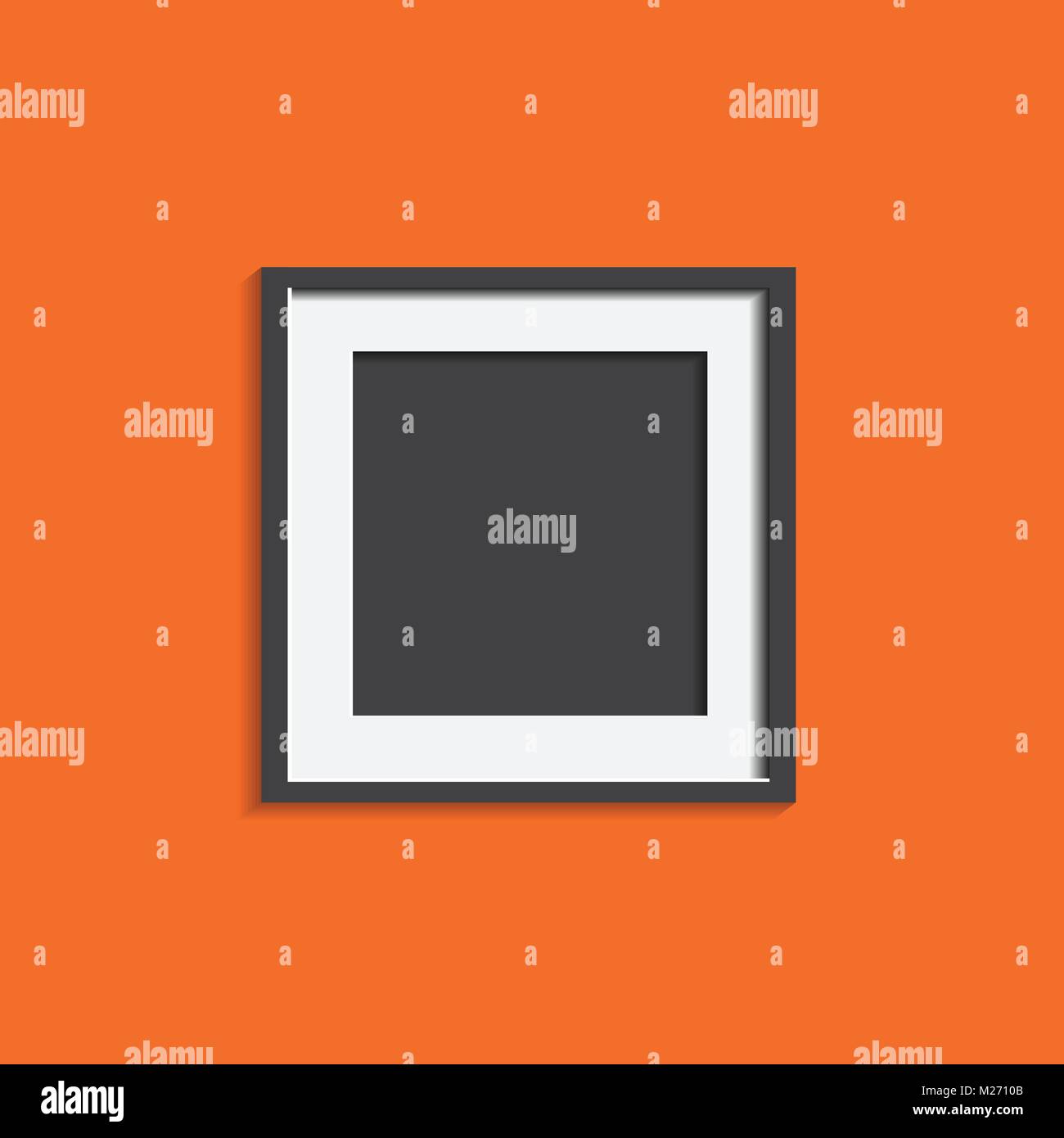 Realistic photo frame isolated on orange background. Pictures frame ...