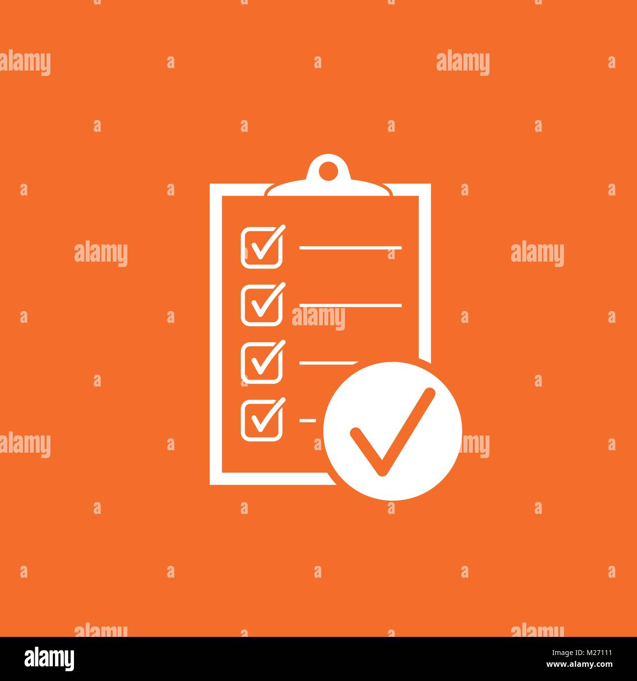 Checklist vector icon. Survey vector illustration in flat design on ...