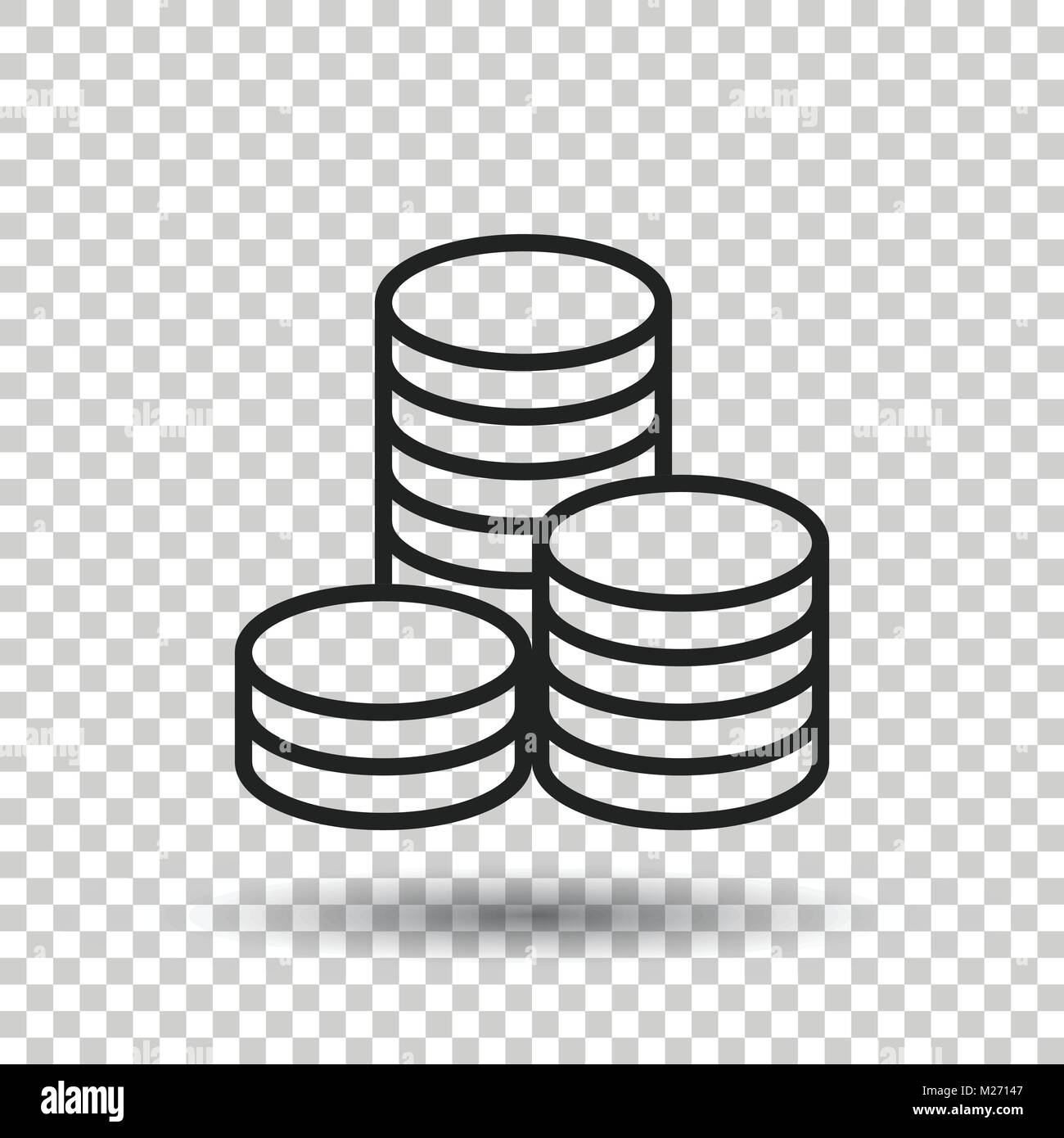 Coins stack vector illustration. Money stacked coins icon in flat style ...