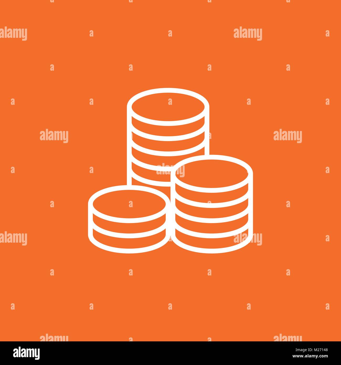 Coins stack vector illustration. Money stacked coins icon in flat style ...