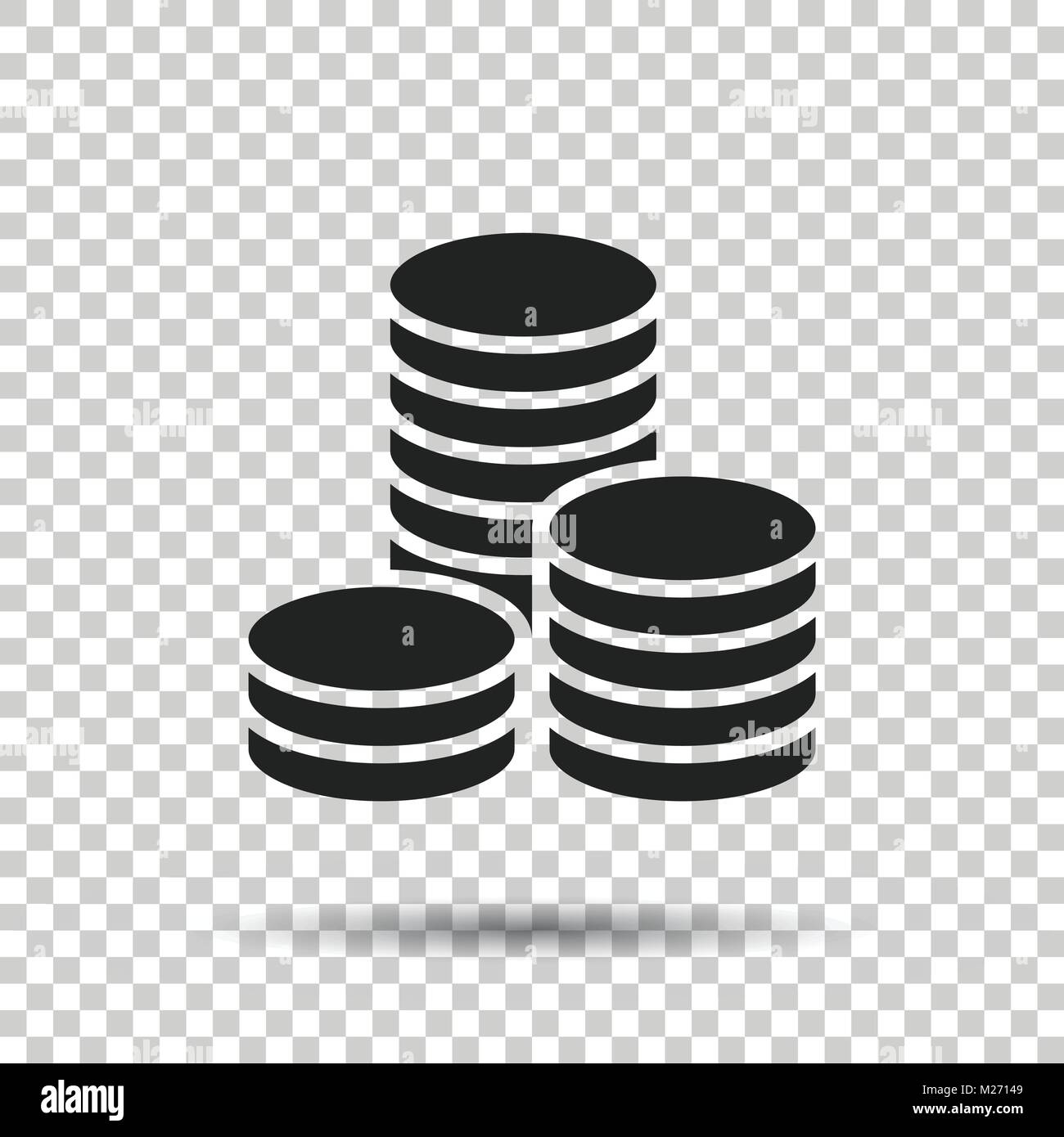 Coins stack vector illustration. Money stacked coins icon in flat style ...
