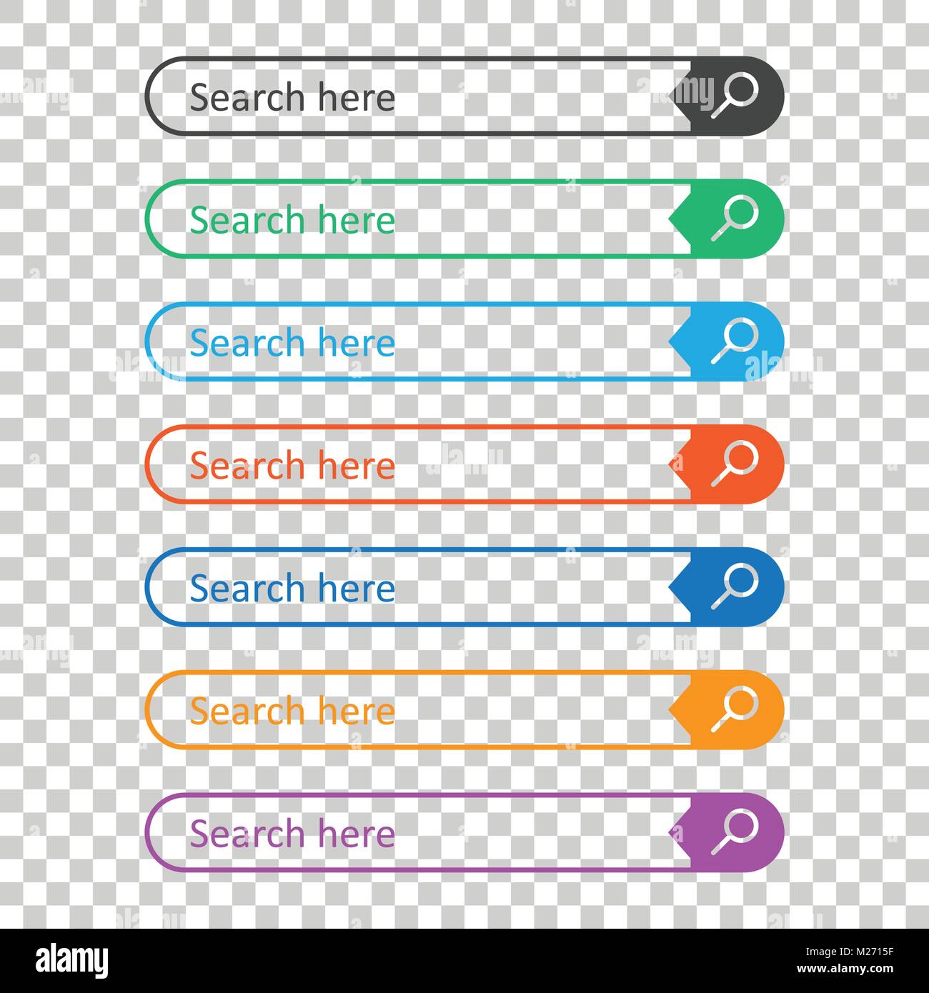 Search bar field. Set vector interface elements with search button ...