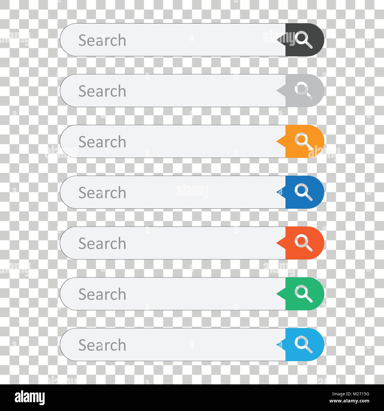 Search bar field. Set vector interface elements with search button ...