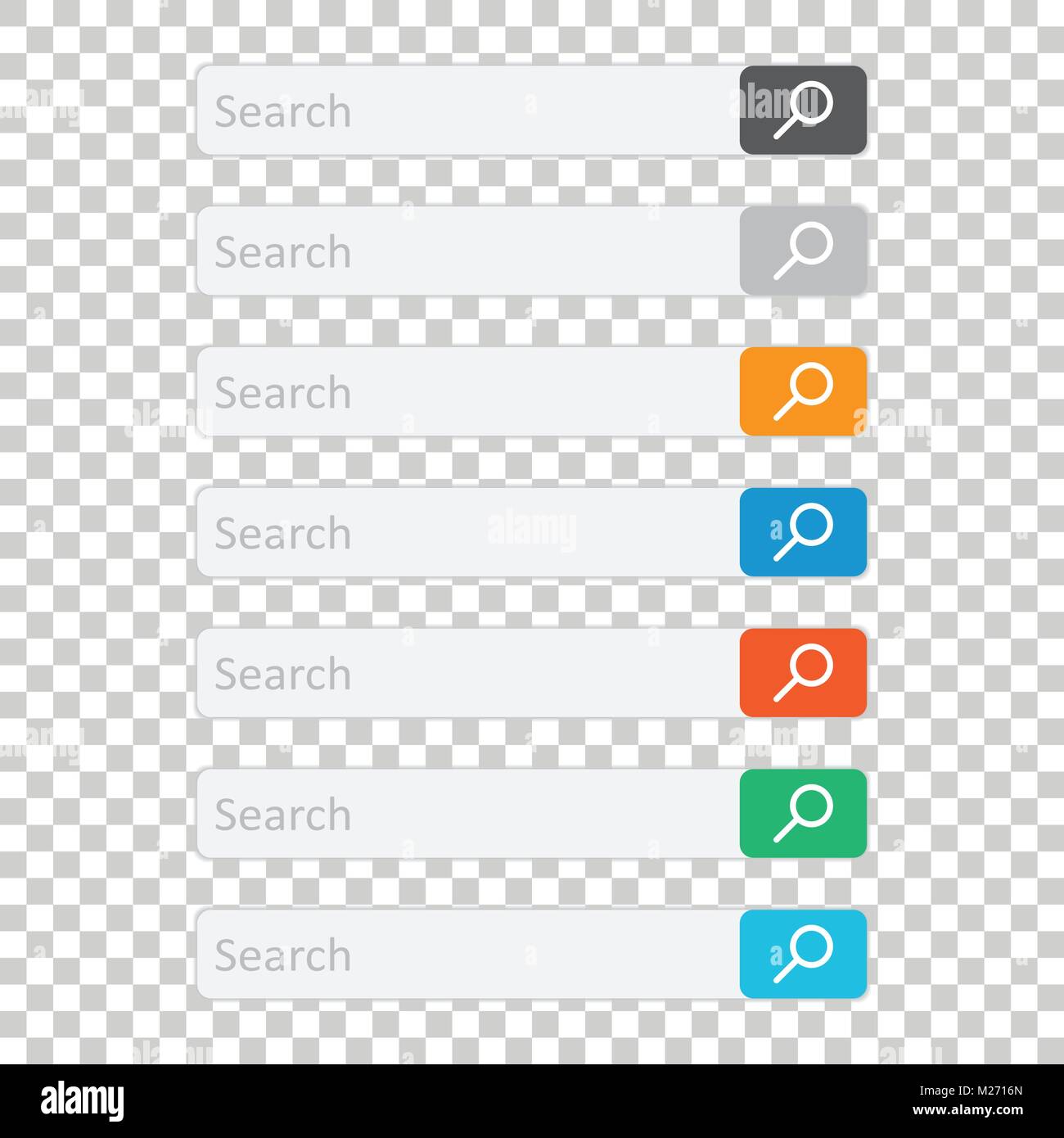 Search bar field. Set vector interface elements with search button ...