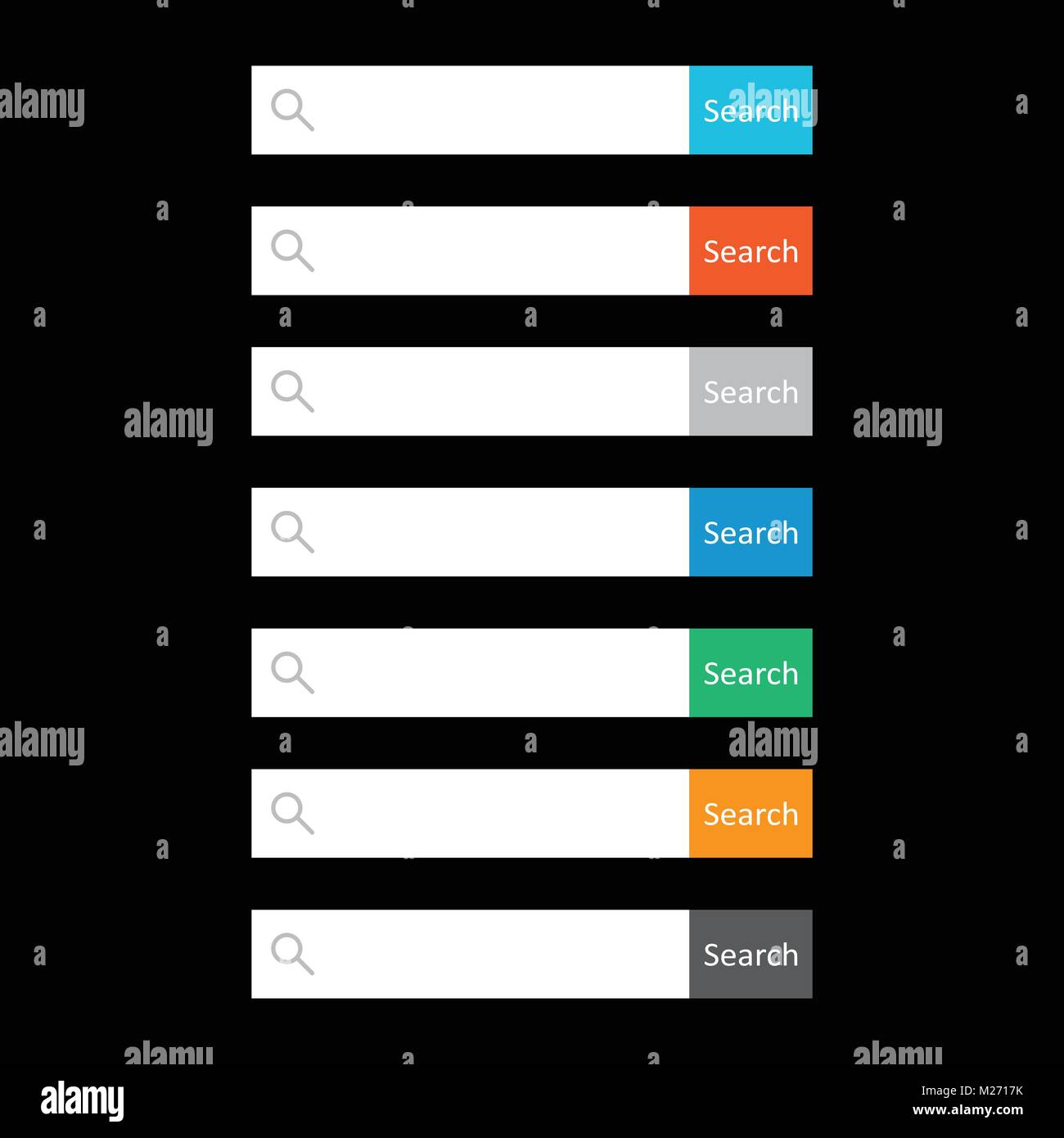 Search bar field. Set vector interface elements with search button ...