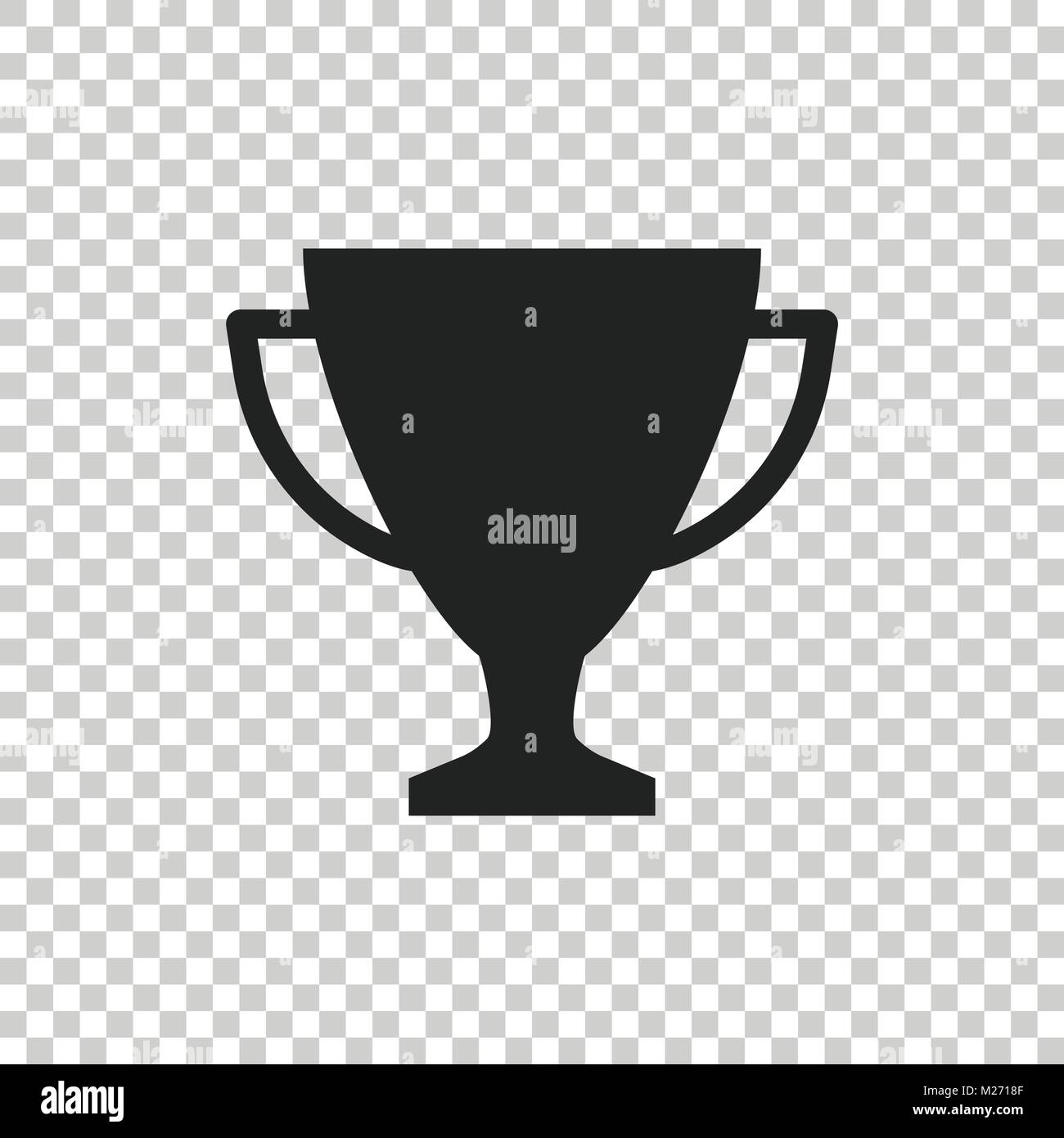 Trophy cup flat vector icon. Simple winner symbol. Black illustration ...