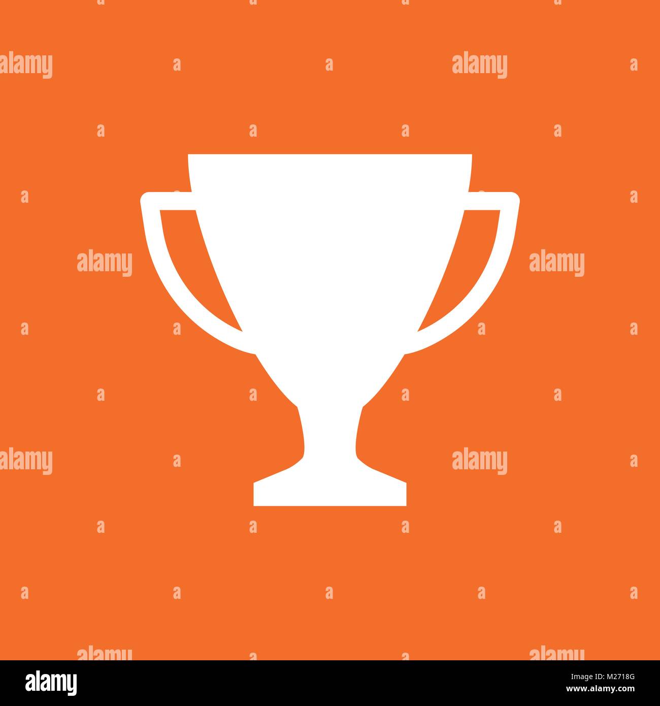 Trophy cup flat vector icon. Simple winner symbol. White illustration ...
