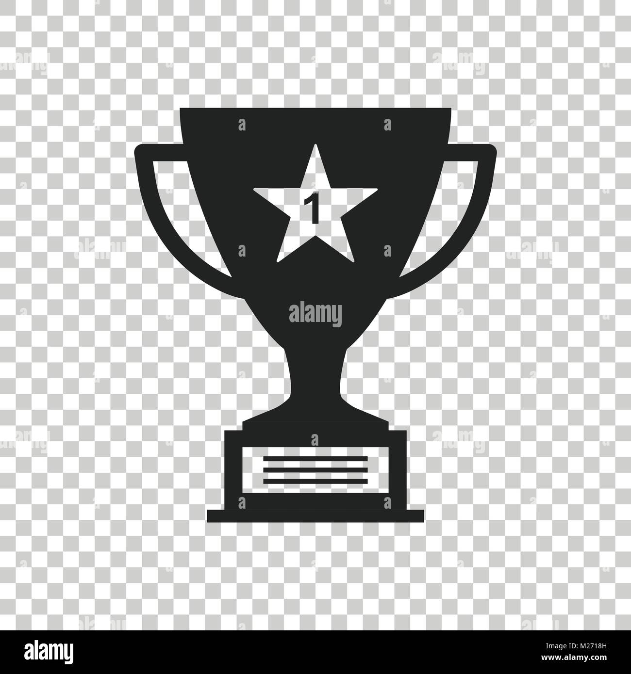 Trophy cup flat vector icon. Simple winner symbol. Black illustration ...