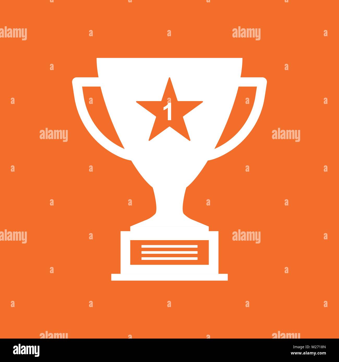 Trophy cup flat vector icon. Simple winner symbol. White illustration ...
