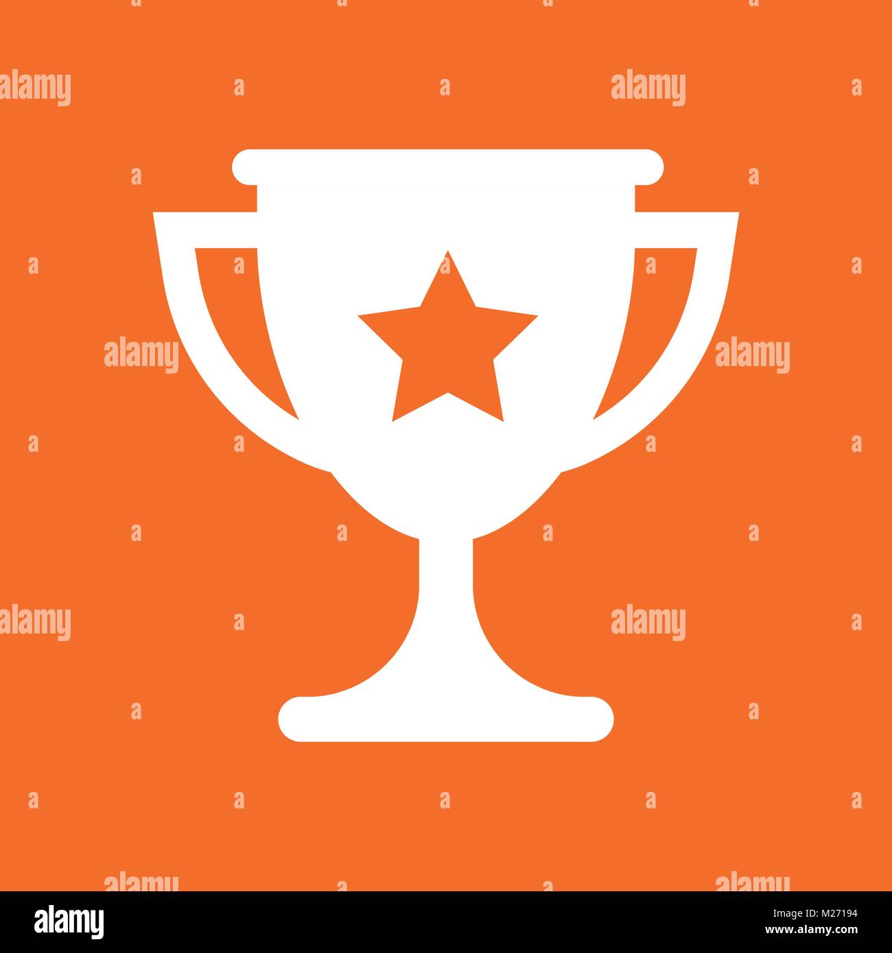 Trophy cup flat vector icon. Simple winner symbol. Gold illustration ...