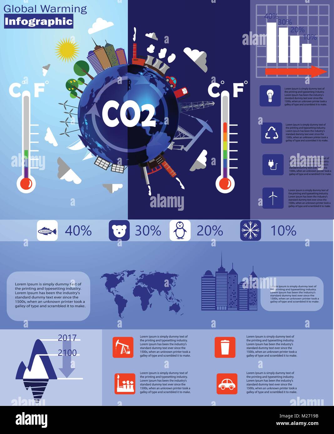 Global warming infographic vector Stock Vector Image & Art - Alamy