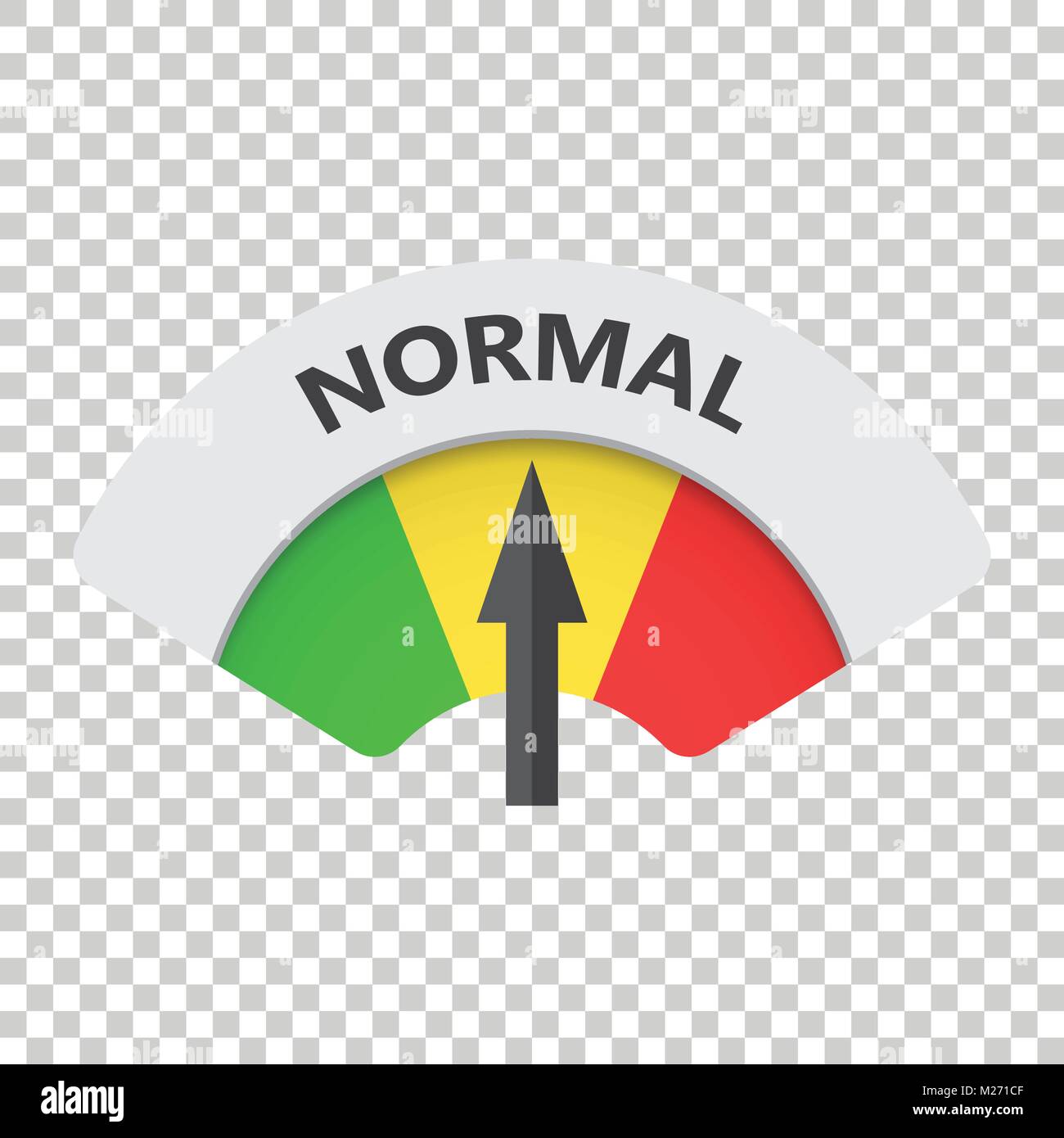 Normal level risk gauge vector icon. Normal fuel illustration on ...