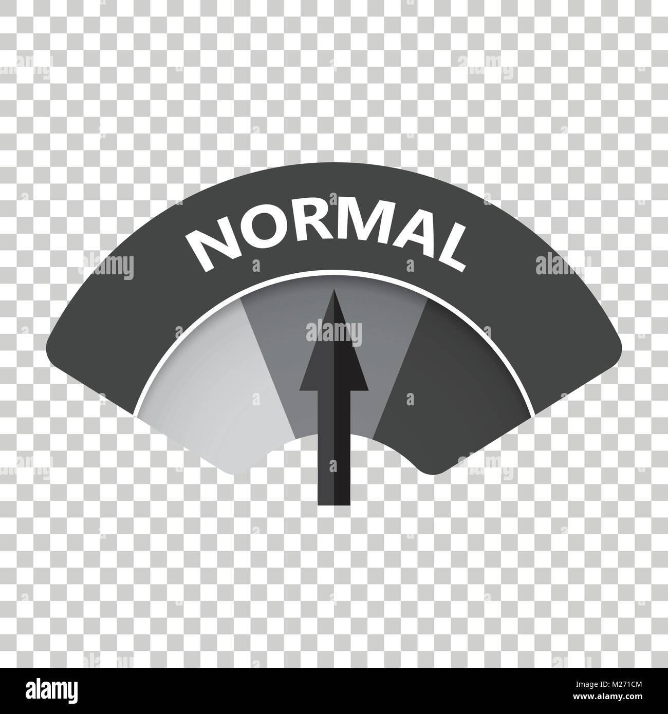 Normal level risk gauge vector icon. Normal fuel illustration on ...