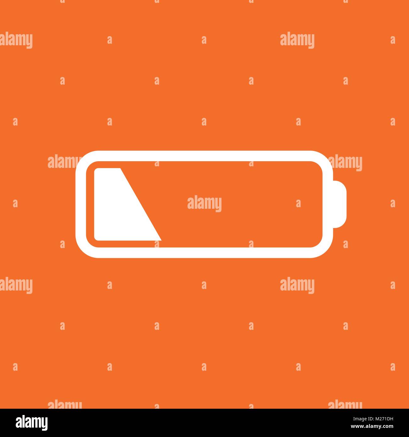 Battery level indicator. Vector illustration on orange background Stock ...