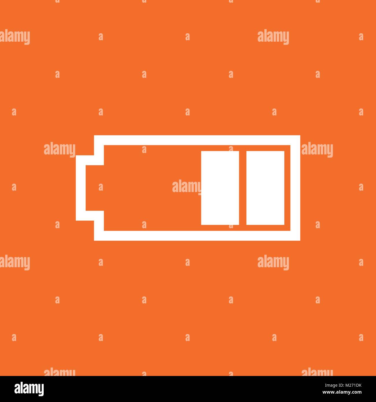 Battery level indicator. Vector illustration on orange background Stock ...