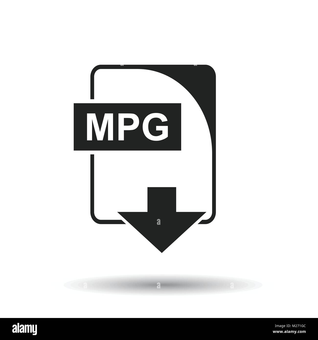 MPG icon. Flat vector illustration. MPG download sign symbol with ...