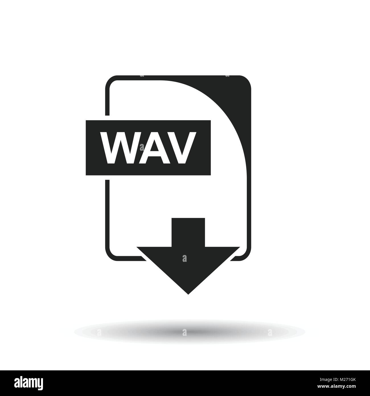 WAV icon. Flat vector illustration. WAV download sign symbol with ...