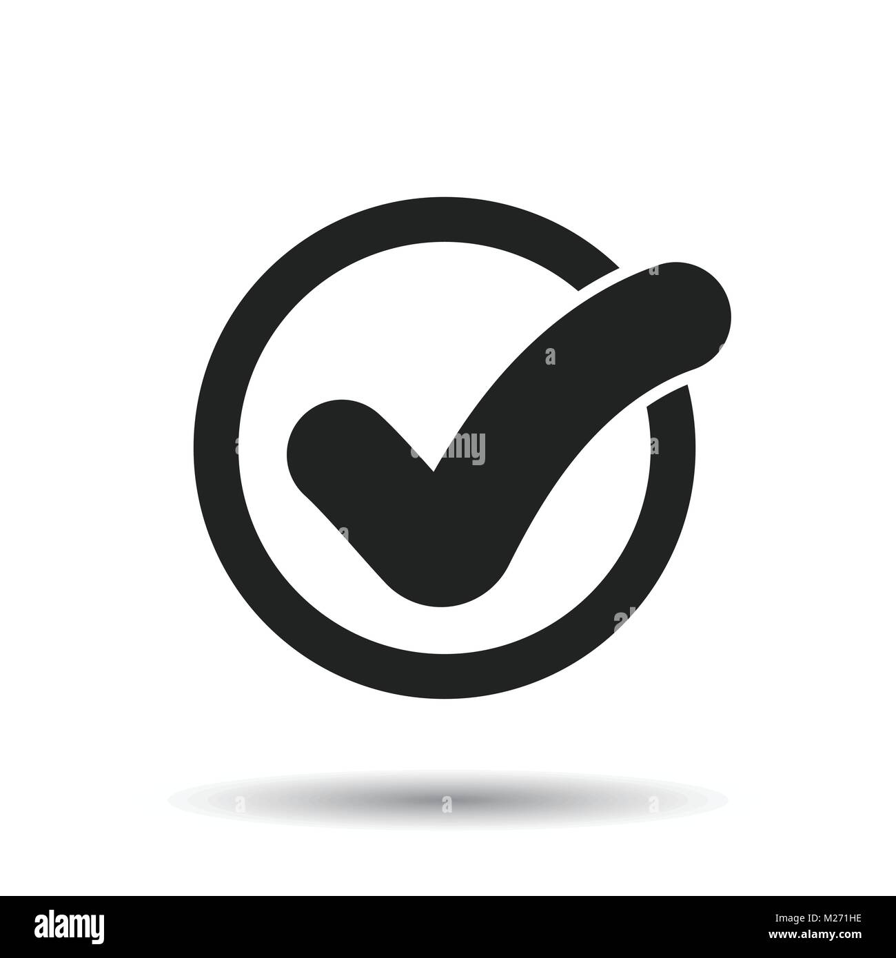 Check mark button icon. Flat vector illustration. Approved sign symbol ...