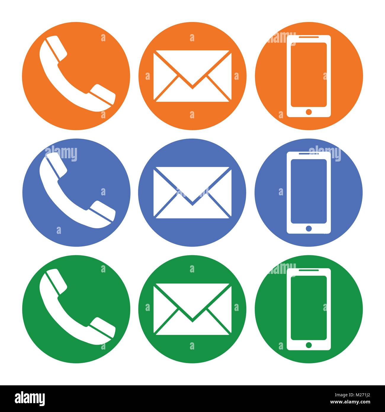 Phone, sms message, telephone icon. Flat vector illustration ...