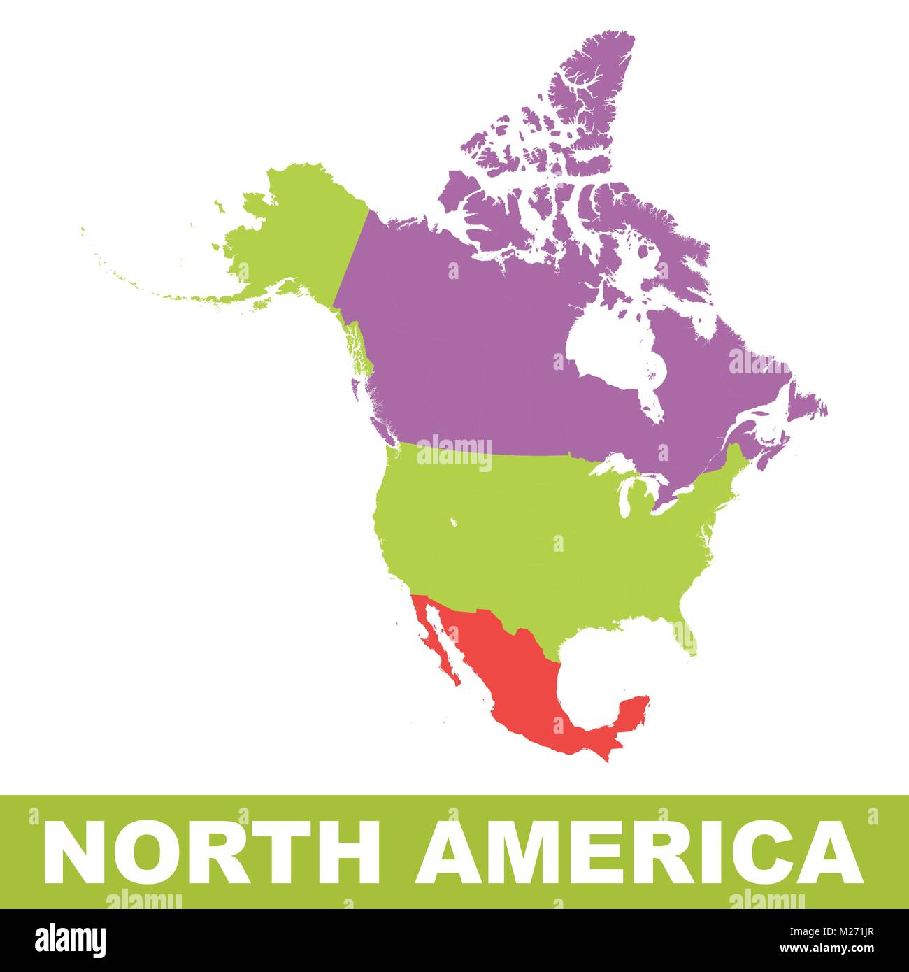 North America map icon. Flat vector illustration. North America sign ...
