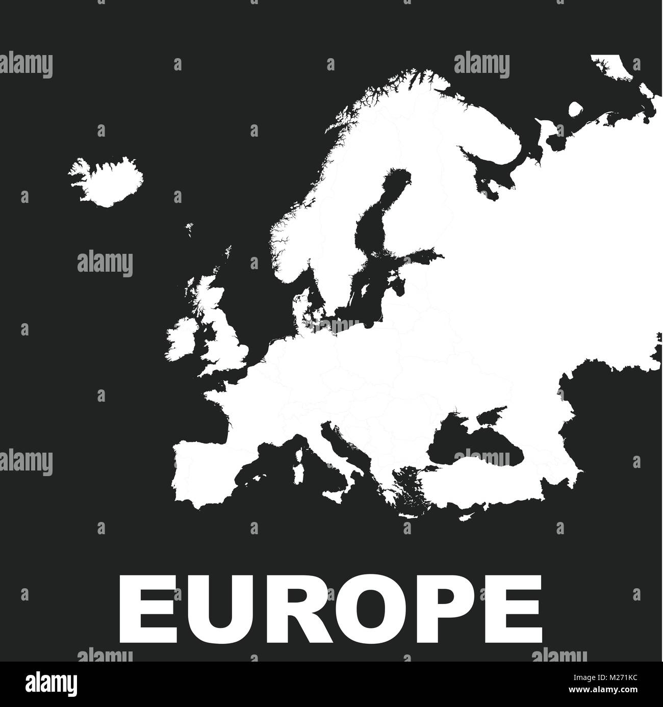 Europe map icon. Flat vector illustration. Europe sign symbol with on ...