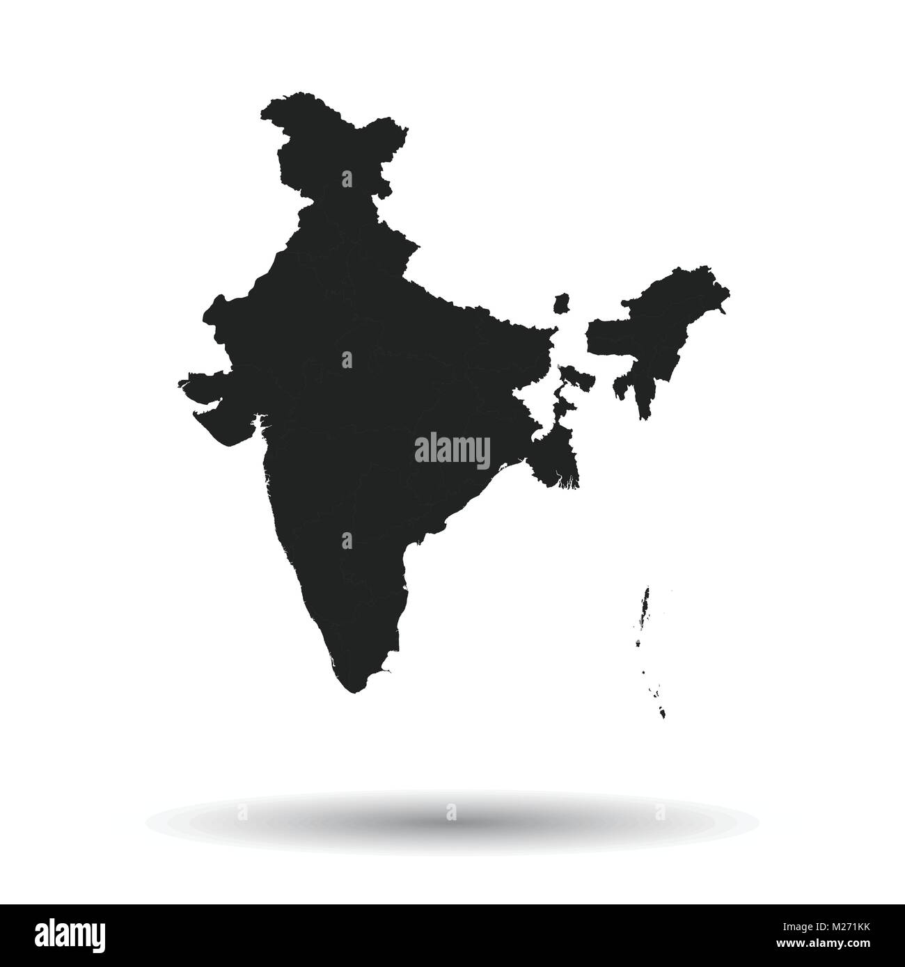 India map icon. Flat vector illustration. India sign symbol with shadow ...
