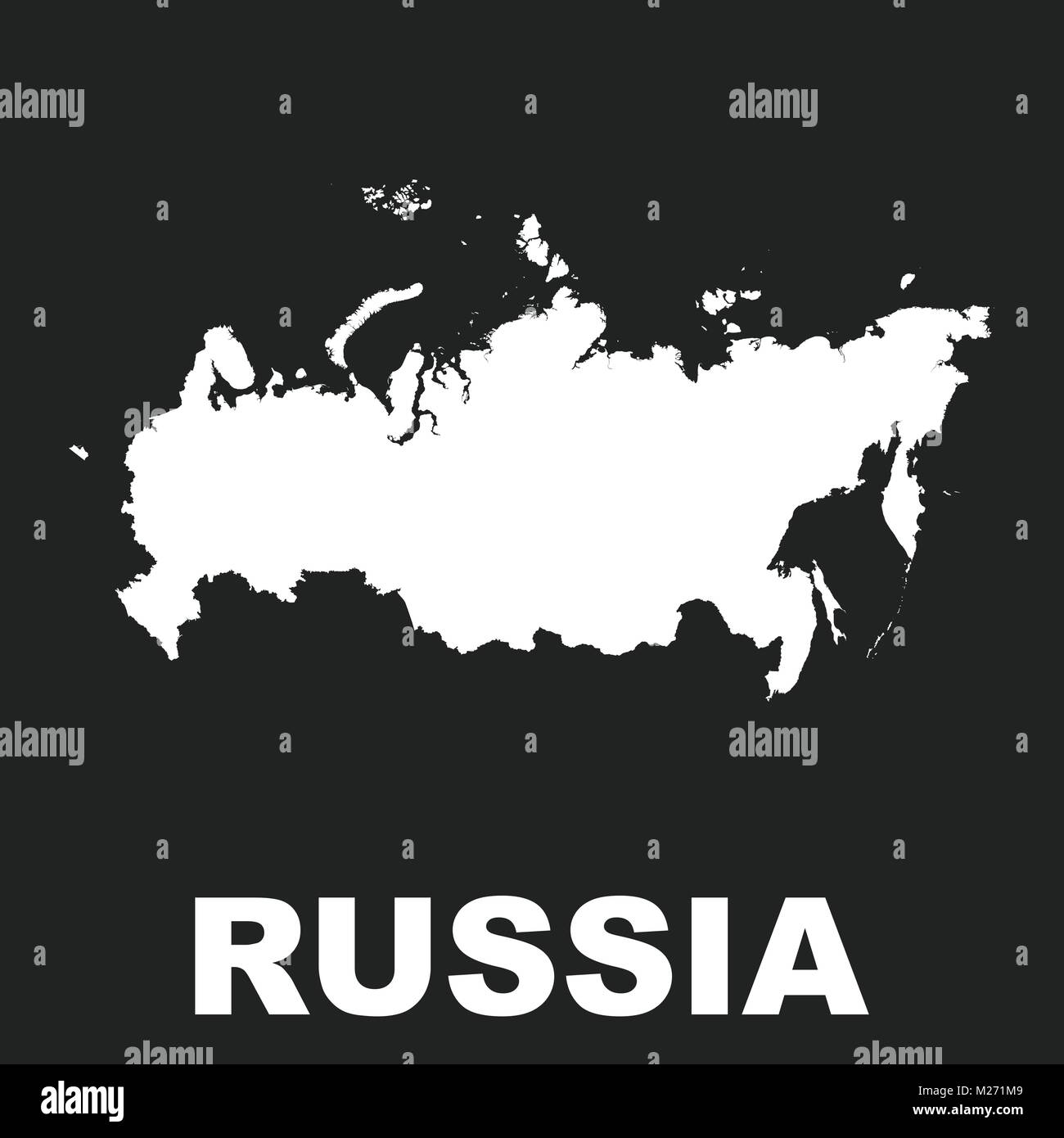 Russia map icon. Flat vector illustration. Russian Federation sign ...